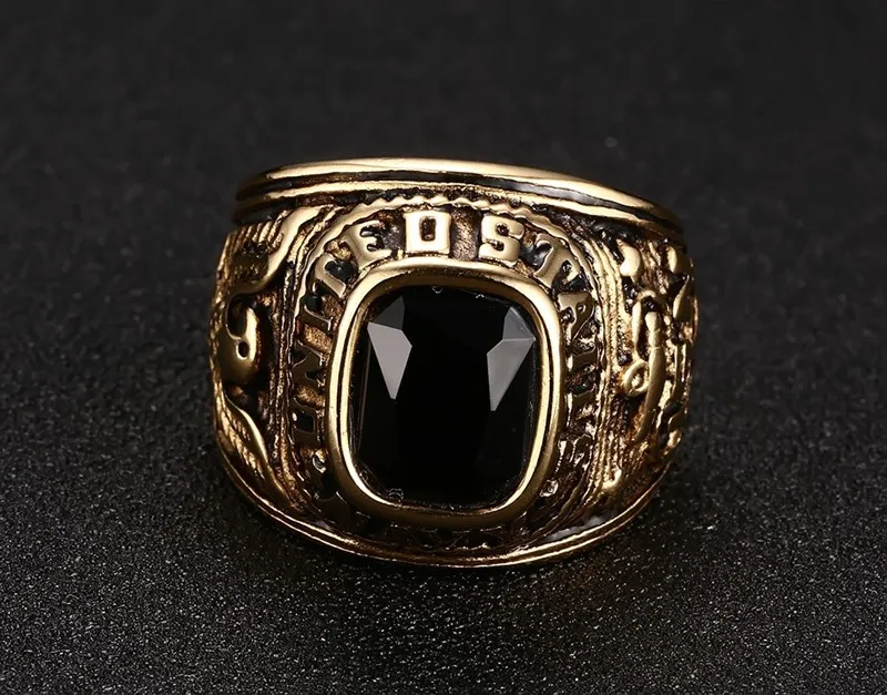 Square Black Green Red Rhinestone Inlay Us Army Navy 316 Stainless ...