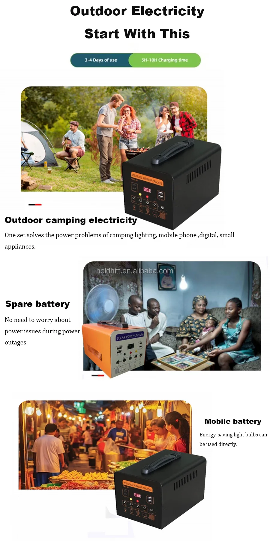 Mini Solar Power System Portable Electric Generator For Outdoor ...