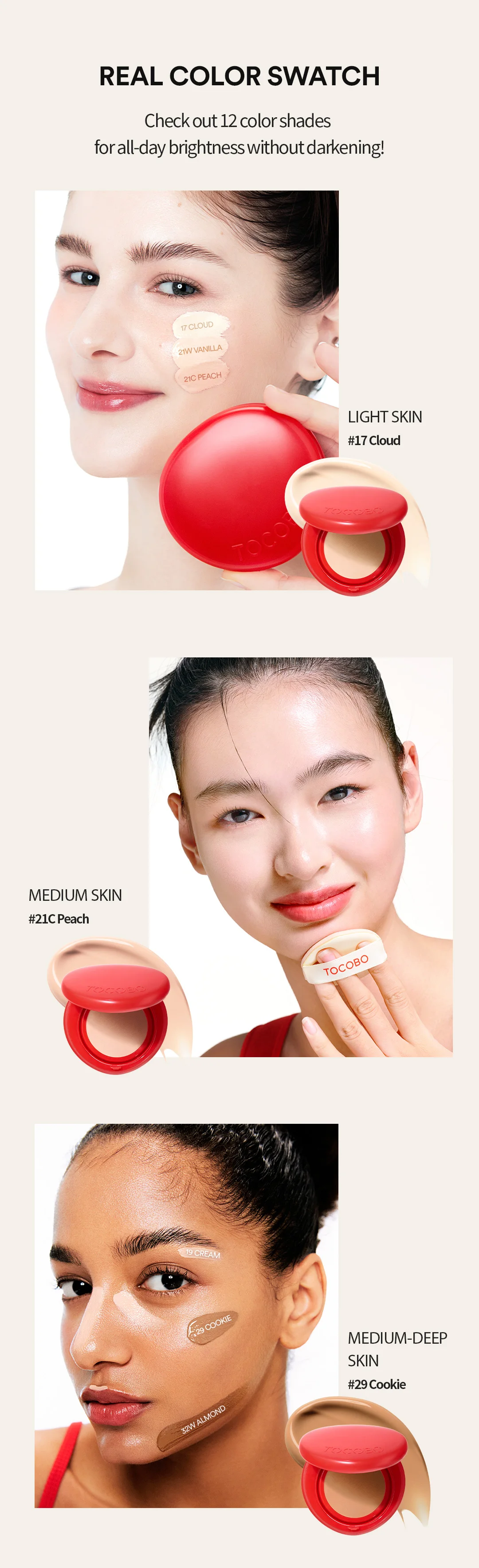 TOCOBO Apple Dewy Fit Cushion - Lightweight Moisturizing Foundation