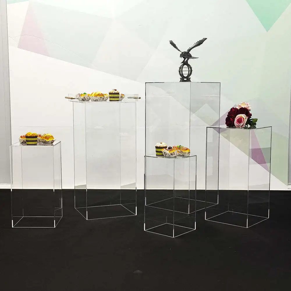 Food Display Risers/white Acrylic Risers Display Cubes/acrylic Plinths ...