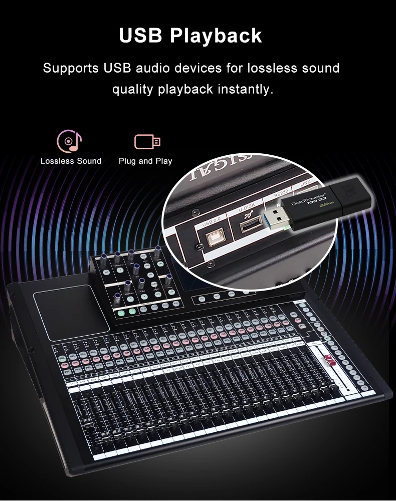 New Design Digital Mixer Console Sound daw Controller 16 24 32 Channel ...