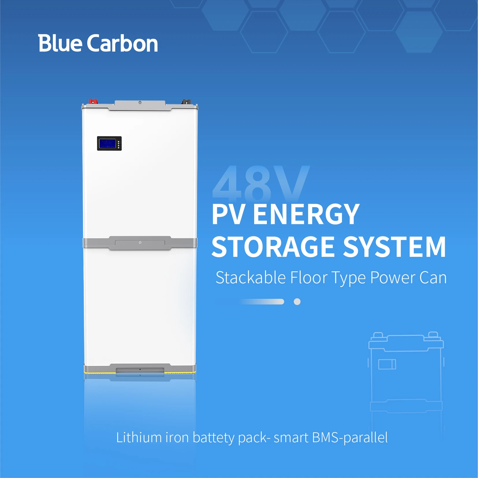 Bluecarbon48v 250ah 10kw Lifepo4 Battery 3.2v Nominal Voltage With Ce ...