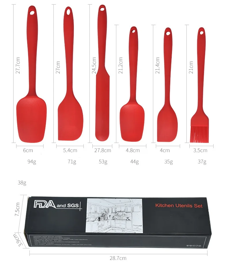 2024 Silicone Rubber Spatula Set Baking Tools For Baking Cooking And ...