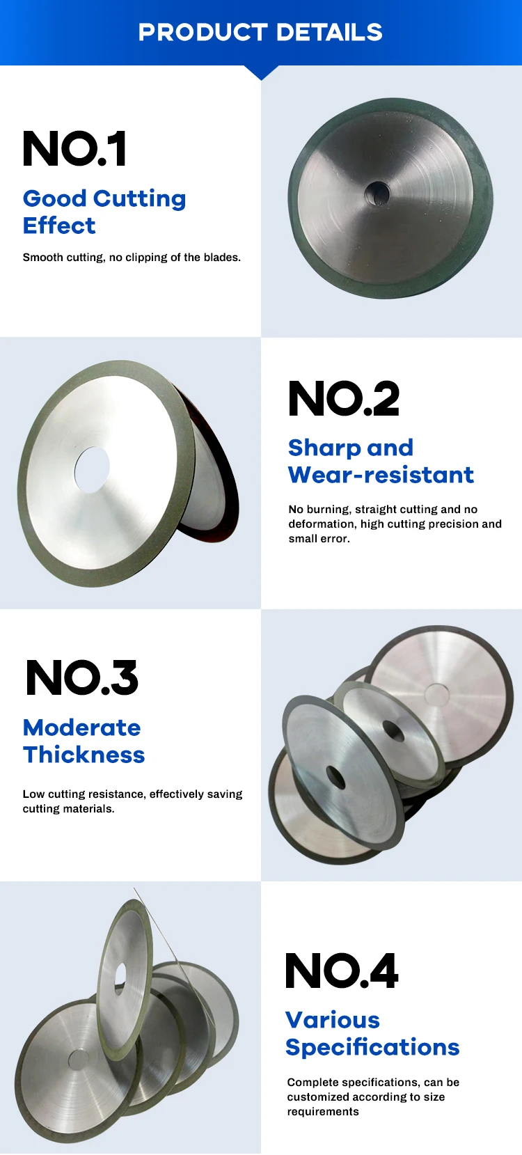 60-400mm Cordless Resin Blade For Glass Best Seller Super Thin Resin ...