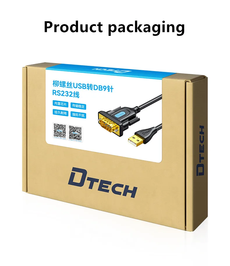 Dtech Usb To Rs232 Db9 Pvc Jacket Video Serial Cables Adapter Printer ...