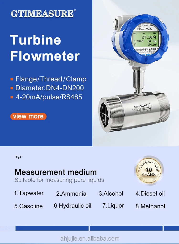 Industrial Turbine Flowmeter Dn4-dn100 Water Flow Meter Digital Water Flow Sensor - Buy Turbine ...