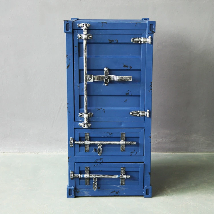 2022 Customize Size Industrial Style Container Iron Art Nightstand ...