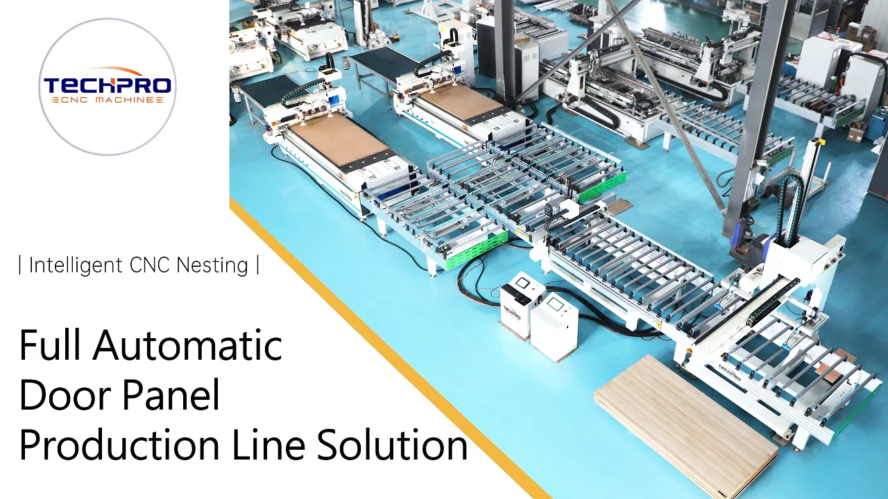 Auto Loading And Unloading Table Cnc Router Nesting Panel Furniture Machine Production Line For ...