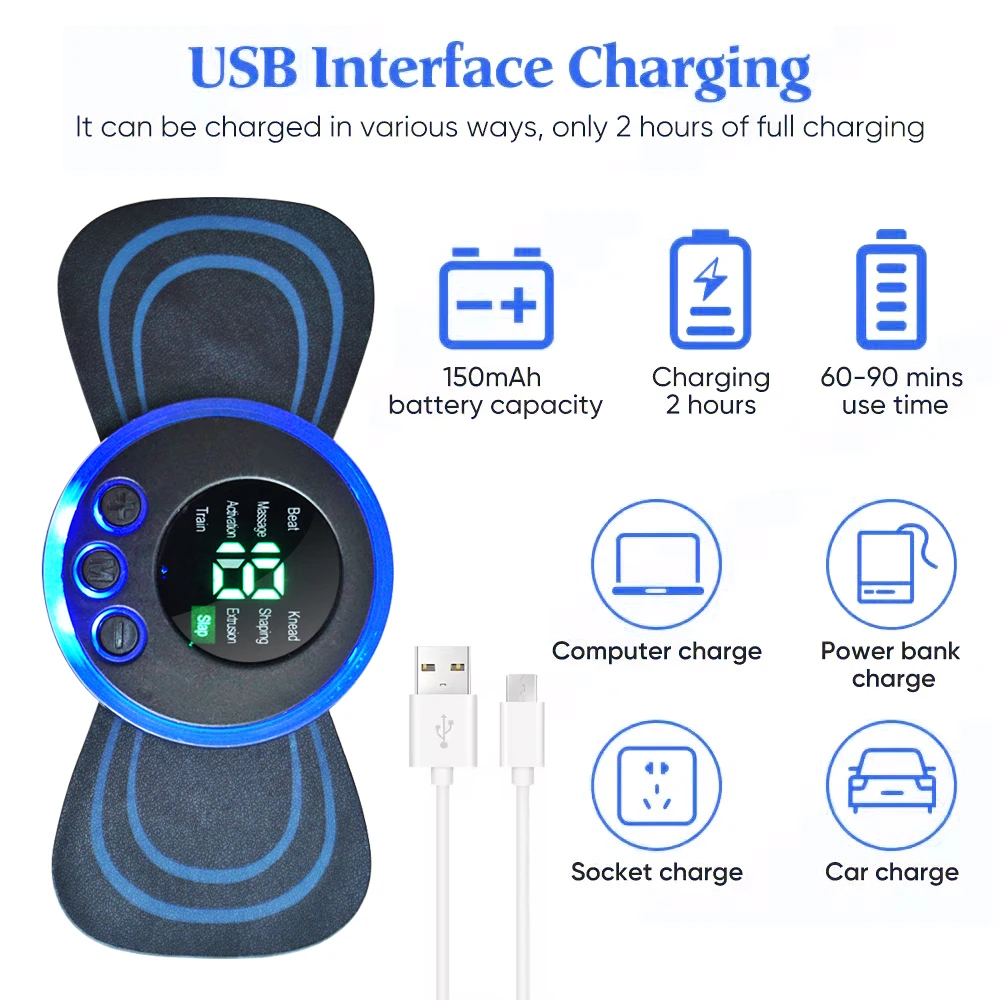Mini Muscle Body Massager - 19 Speeds, 8 Modes for Pain Relief & Muscle ...