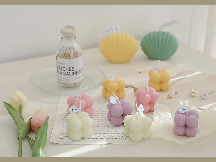 Ins Custom Cute Mini Bubble Candles Ball Shape Candles Colourful ...