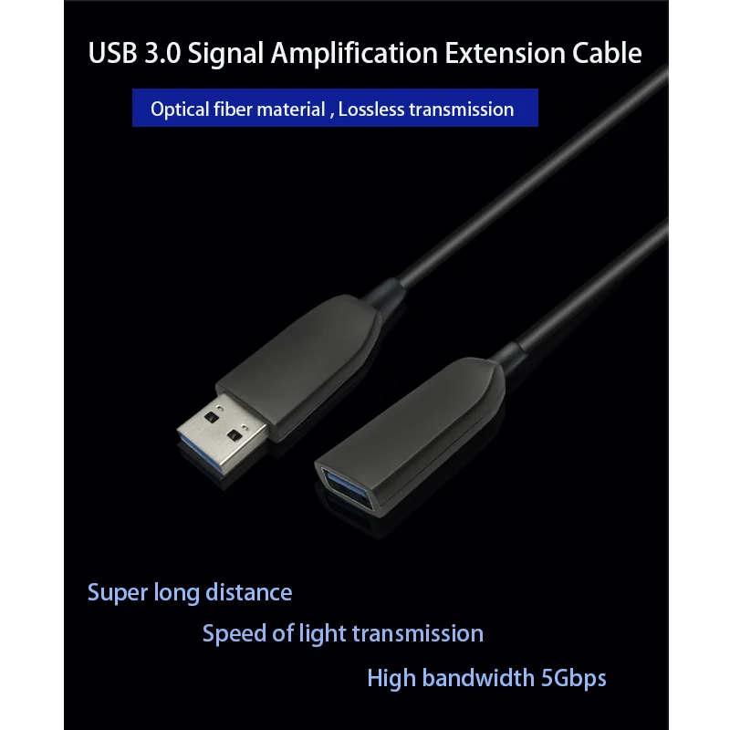 Usb3.0 Extension Cable 50m 165ft Male To Female Active Fiber Optical ...