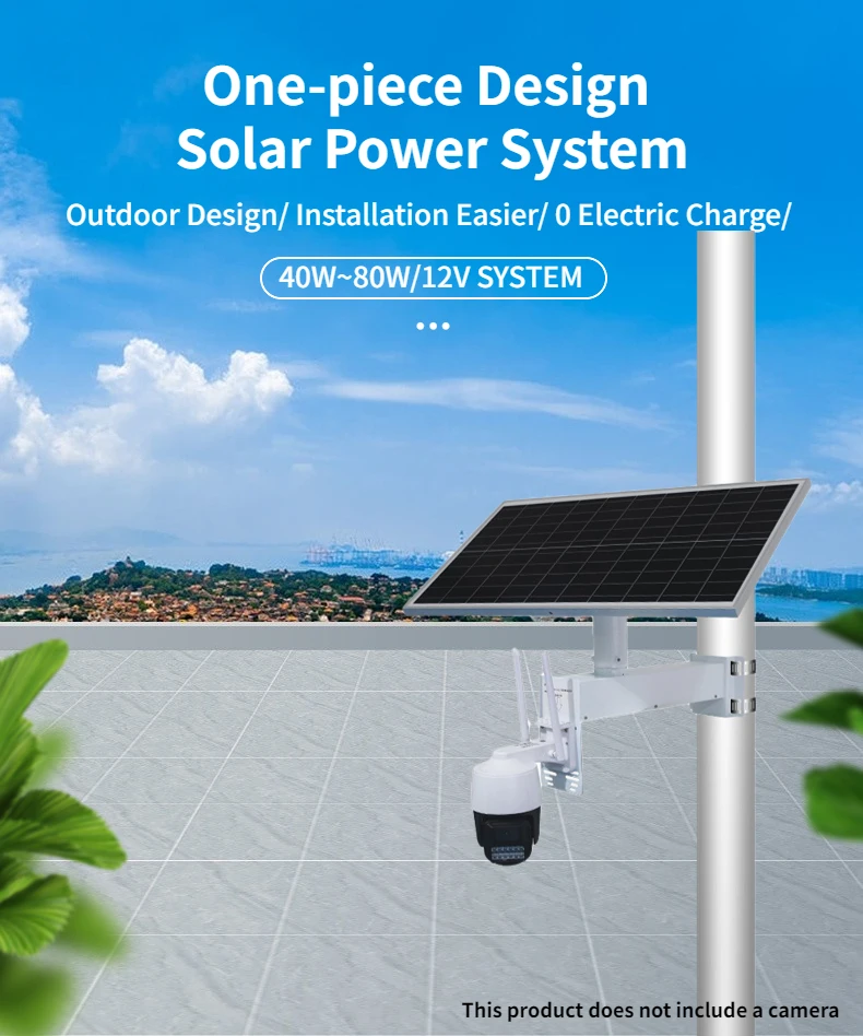 Easy Assembly 40w 12v 4k Solar Security Camera System Wireless Cctv ...