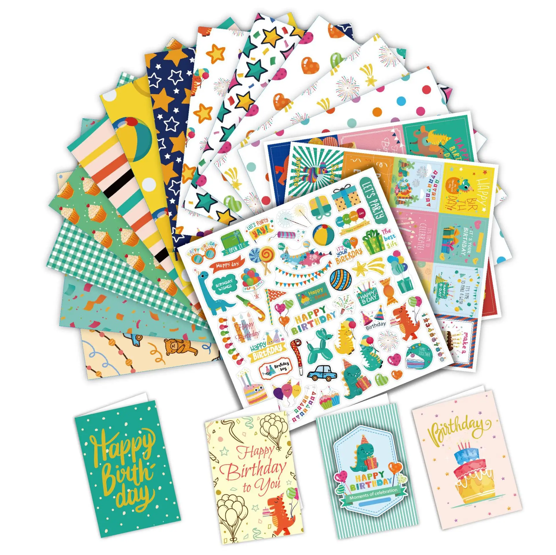 Magical Happy Birthday Stickers And Scrapbook Paper Set