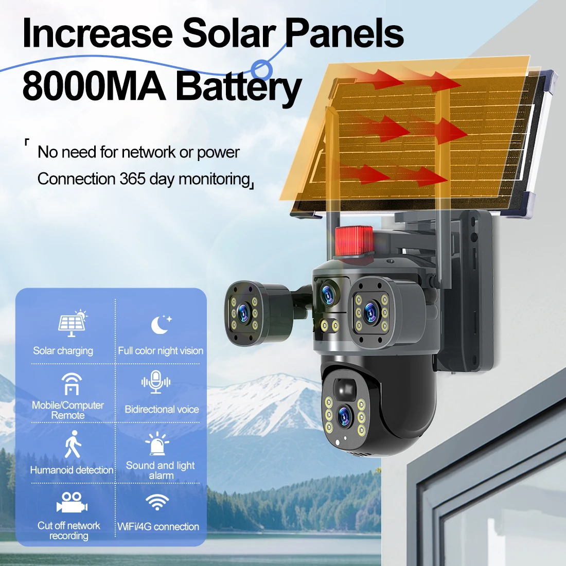 2025 BES 4K Wifi 12MP HD Solar CCTV Camera Video Outdoor 10X Zoom Dual ...