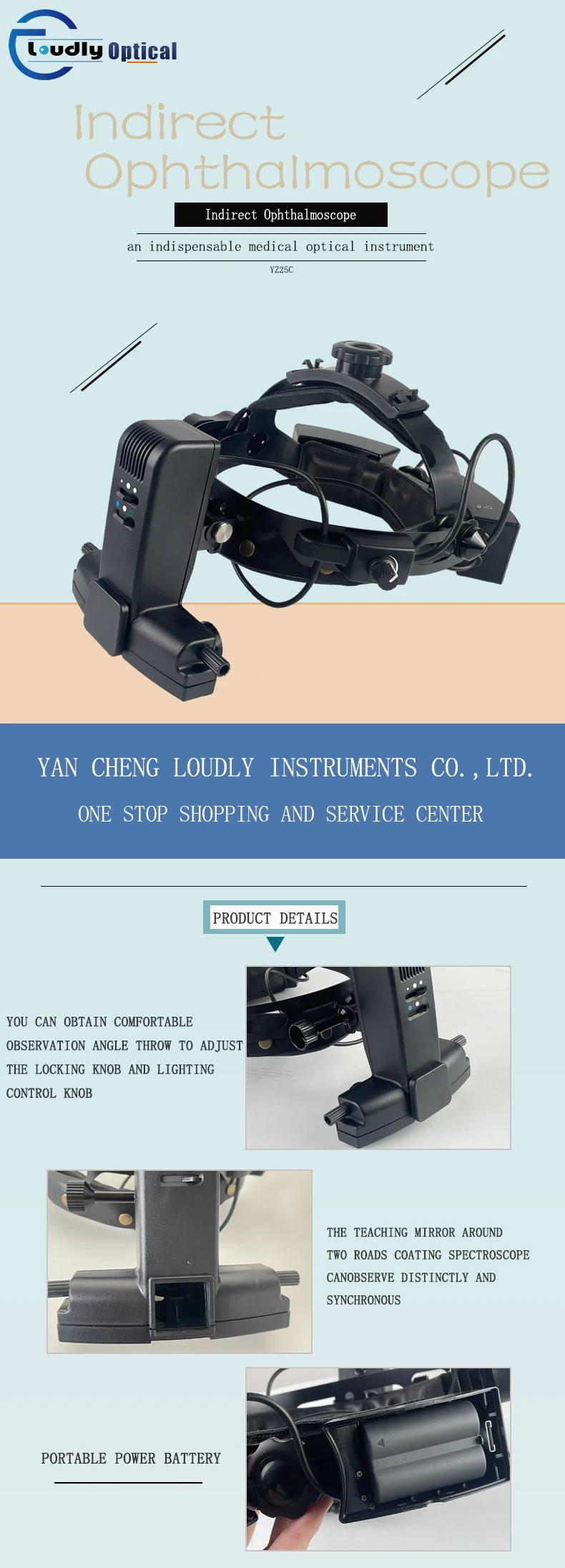 Binocular Indirect Ophthalmoscope Yz-25c Diagnostic Set Direct ...