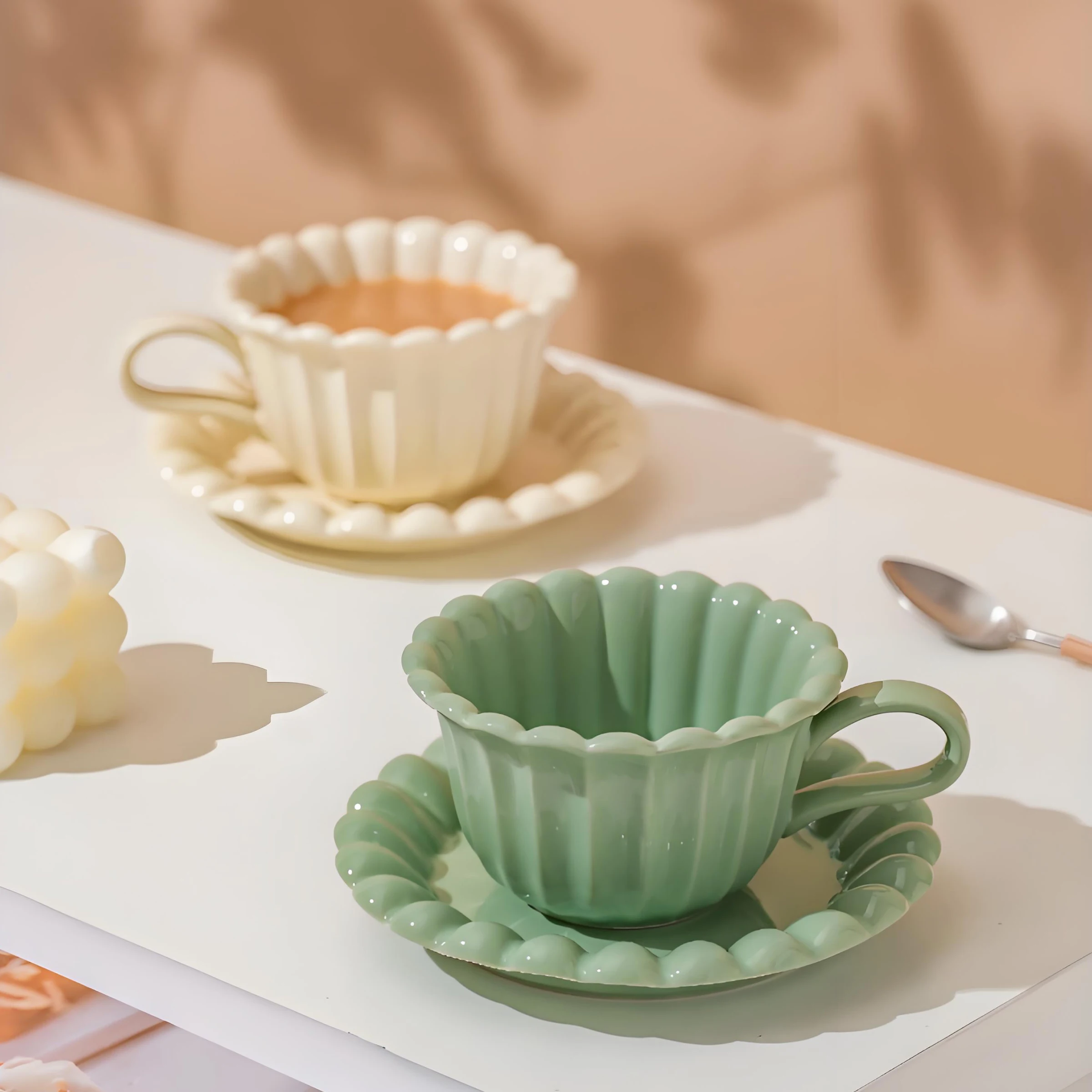 Wholesale Modern Design Ceramic Porcelain Turkish Cup Set With Saucers ...