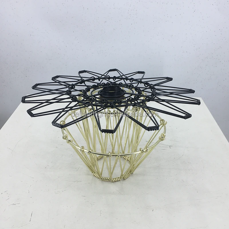 Industrial Metal Foldable KD Modern Pendant Light Shade Frames Set ...