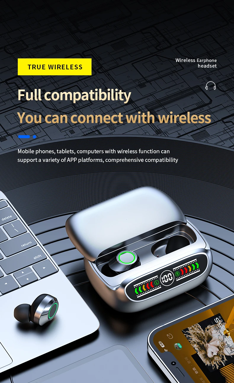 BQ50 Wireless Headphones - Sports Earphones with Power Bank