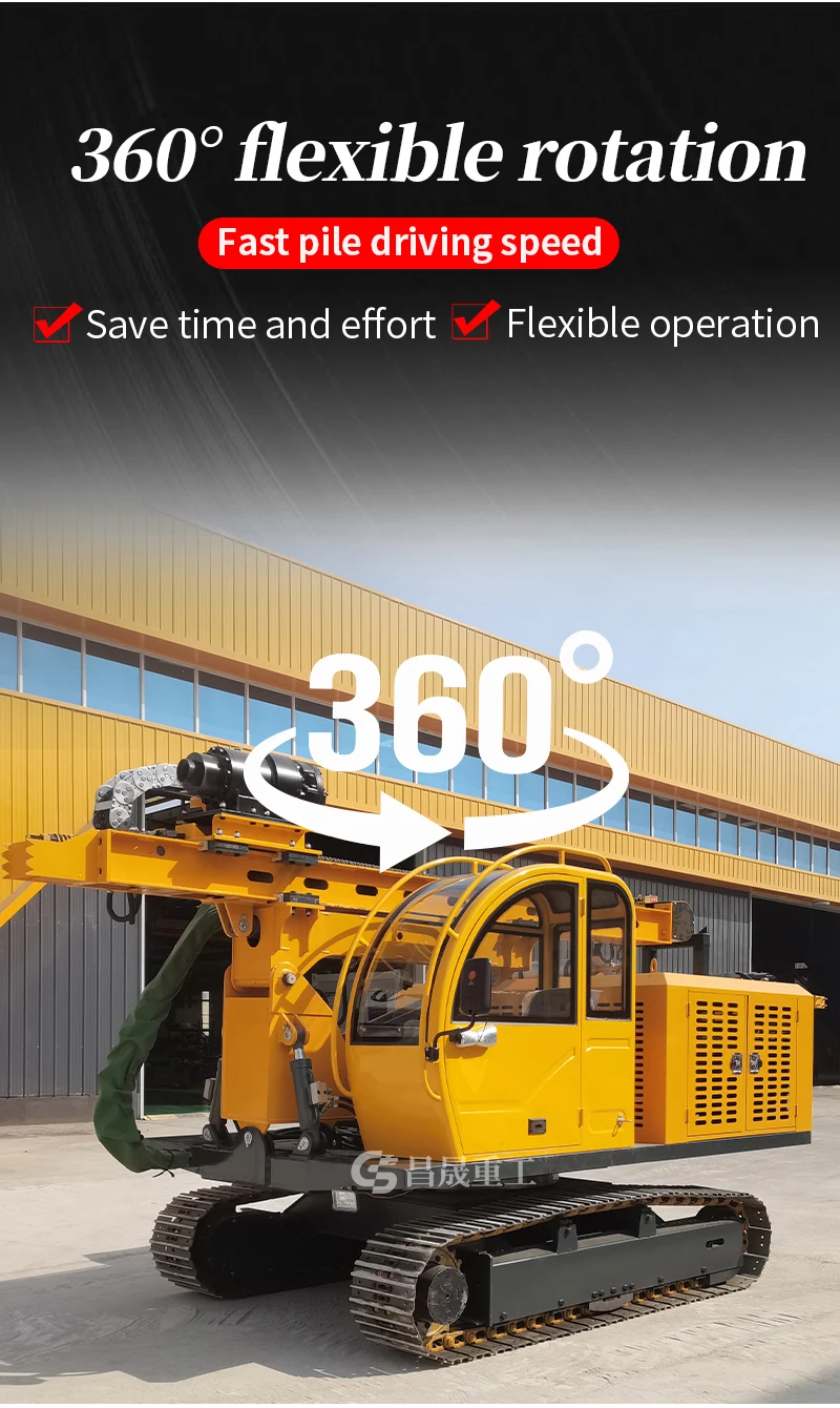 Pile Driver Telescopic Slip Photovoltaic Pile Driving Machine Crawler ...