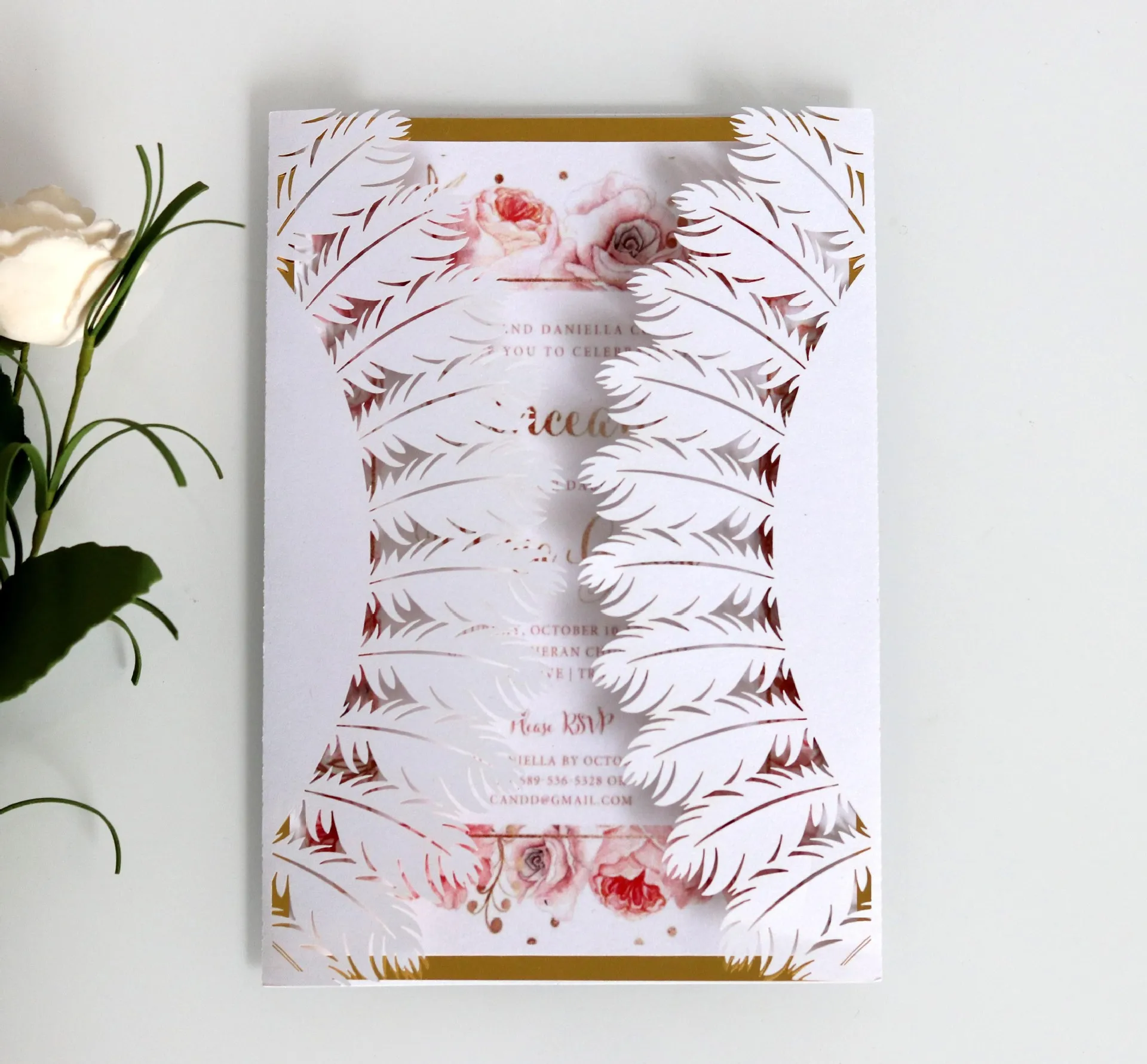 Wholesale Invitation Paper White Classic Folio Pocket Formal Invitation ...