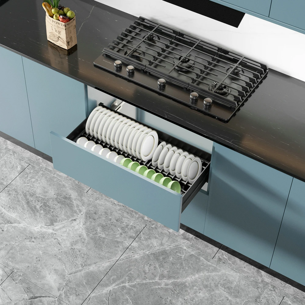 Pull Out Cabinet Organizer Dish And Bowl Slide Out Drawer Kitchen ...