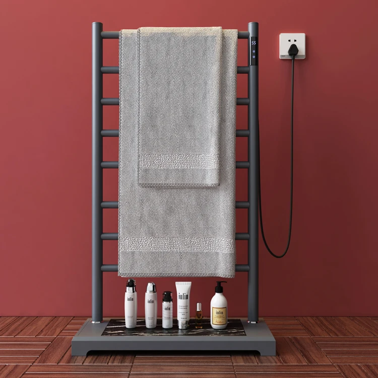 Modern Electric Heated Towel Rack with Shelf Bathroom Heating Drying ...