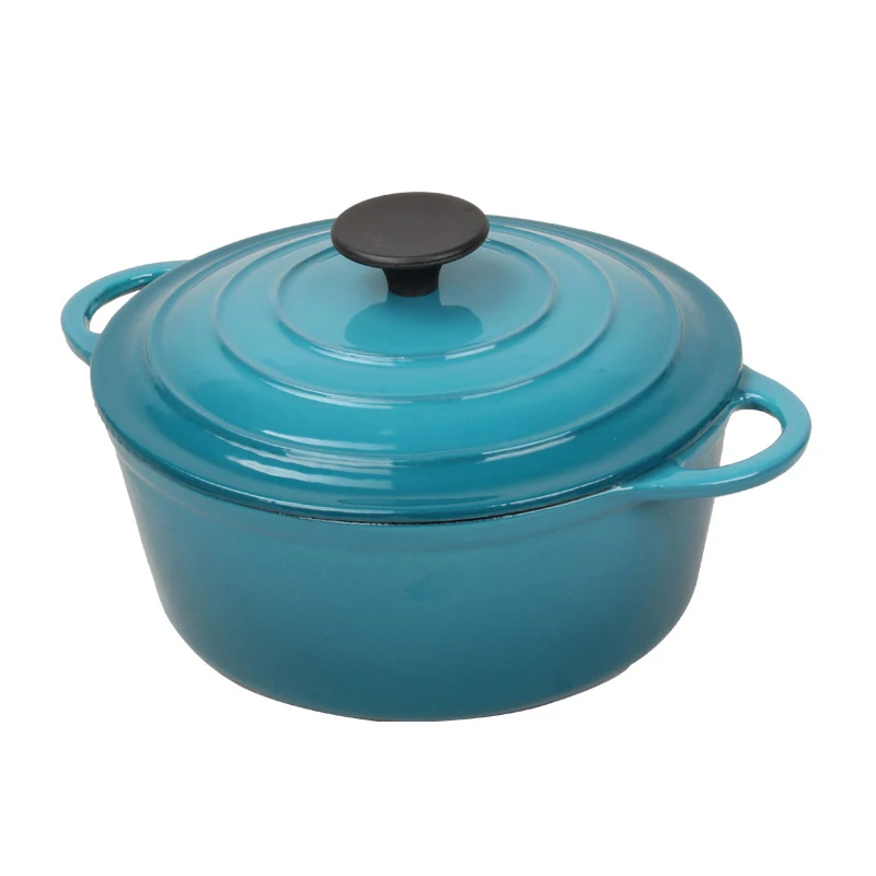 Low Moq Round Gradient Enamel Coated Cast Iron Dutch Oven Casserole Pot ...