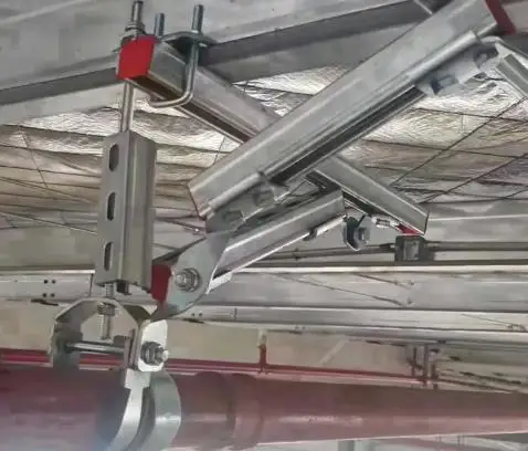 Galvanized U-bolt Beam Clamp Seismic Support With Toothed Beam Clamping ...