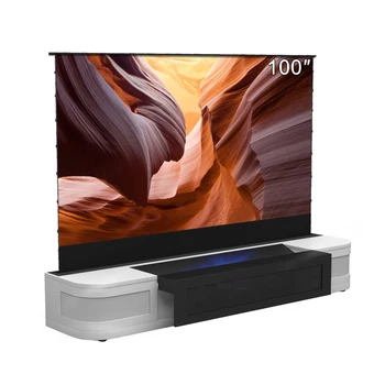 100 Inch Motorized Floor Rising Projector Screen + Intelligent Laser Tv ...