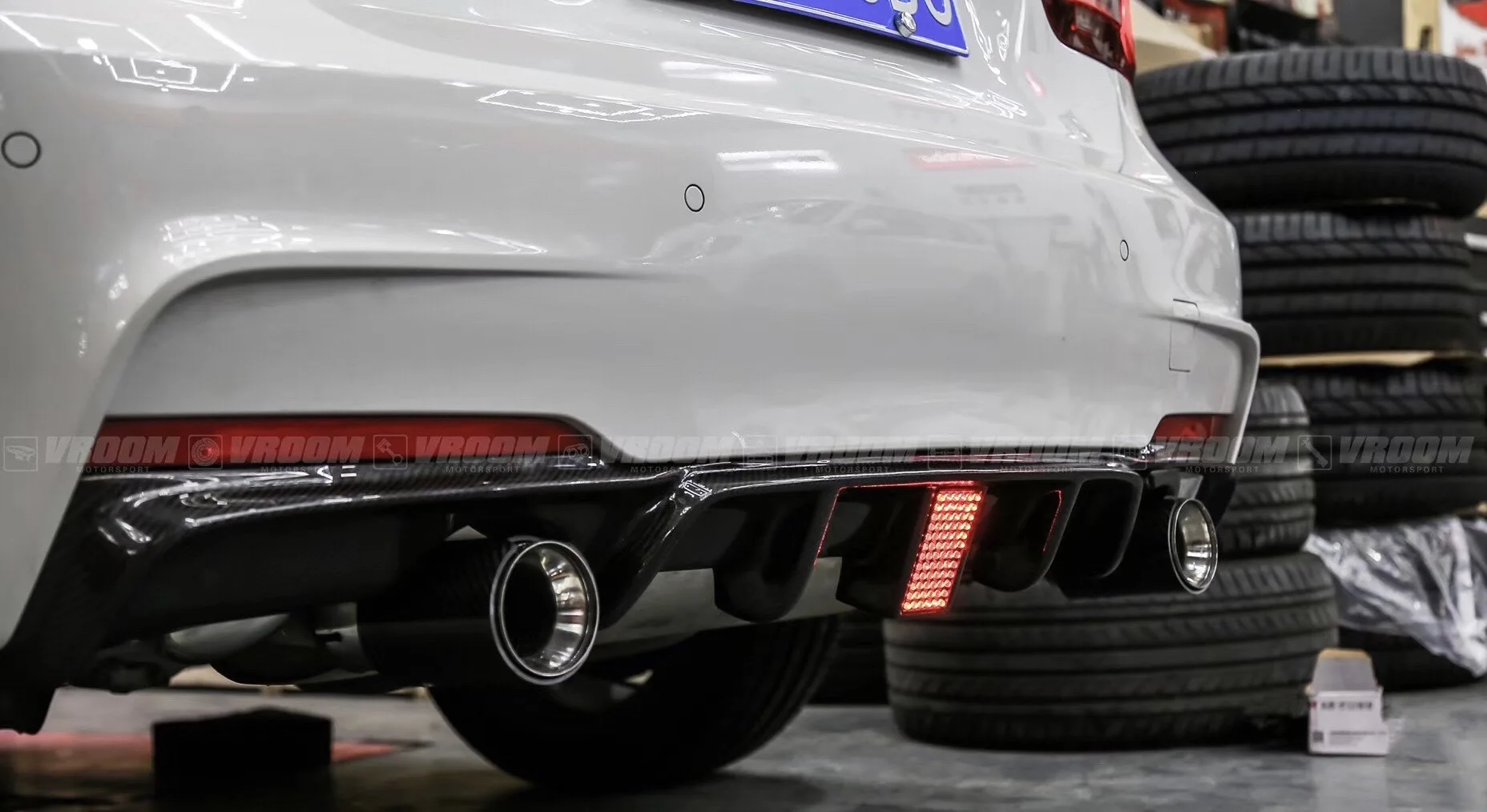 For BMW F30 F31 M Sport 2012-2018 Auto Rear Bumper Spoiler LED Light ...