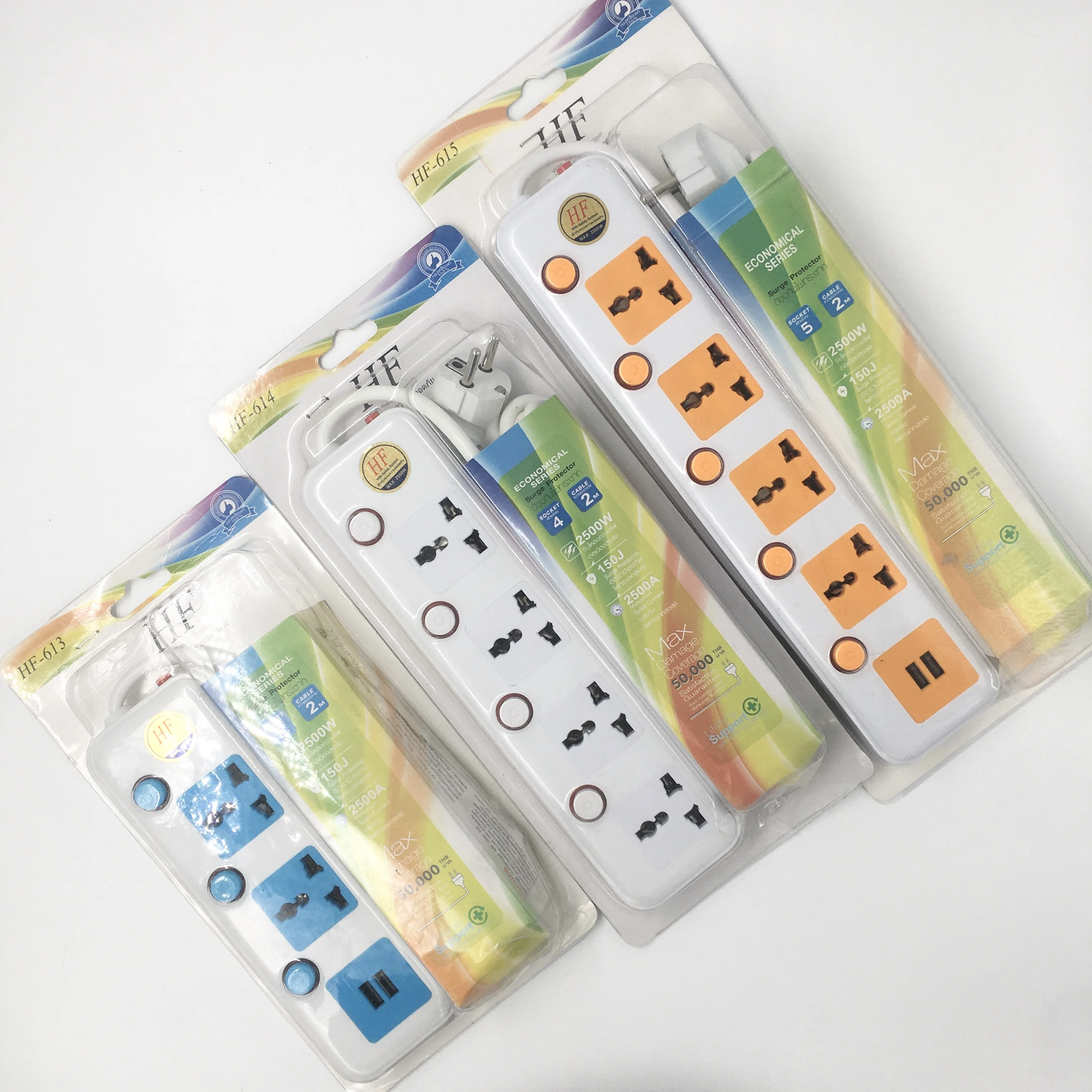 Multiple Power Socket 3m Wire Color Multi Outlet Electrical Extension ...