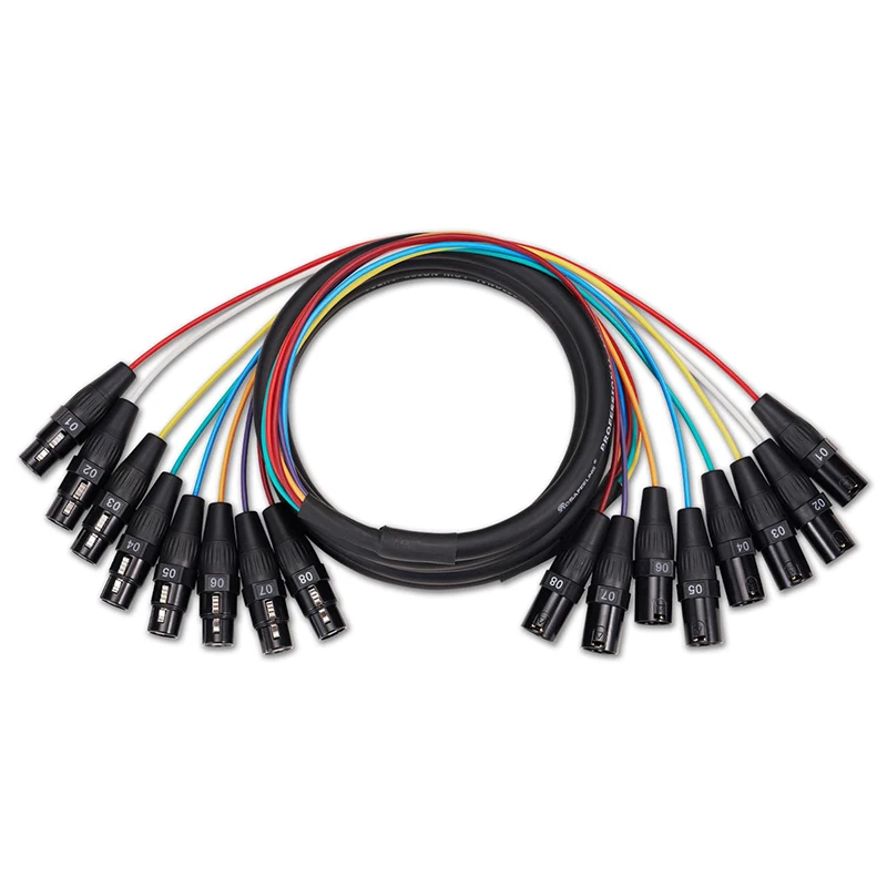 Professional OFC Flexible 8 Channel 3Pin XLR Audio Splitter Cable Kabel ...