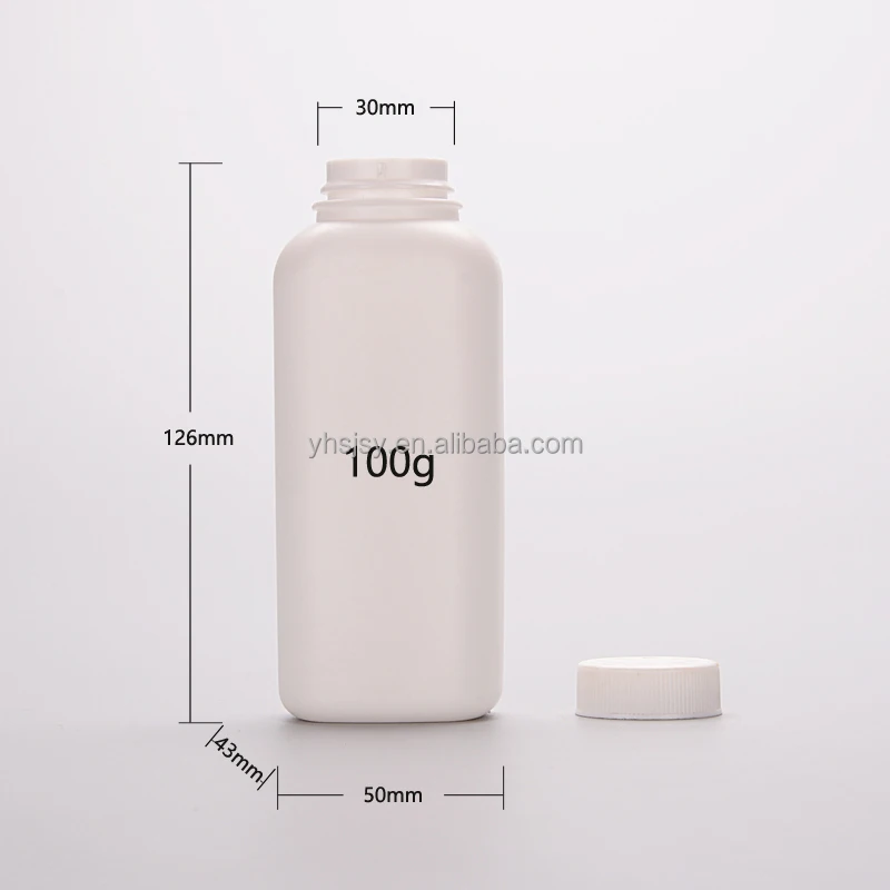 HDPE Empty White Powder Container Bottle for Personal Care