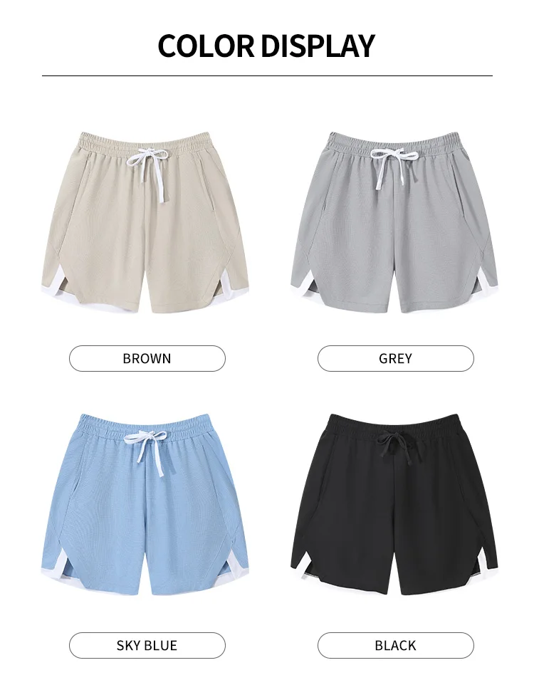 Mens Plain Texture Fabric Four Colors Basketball Gym Shorts Side Split ...