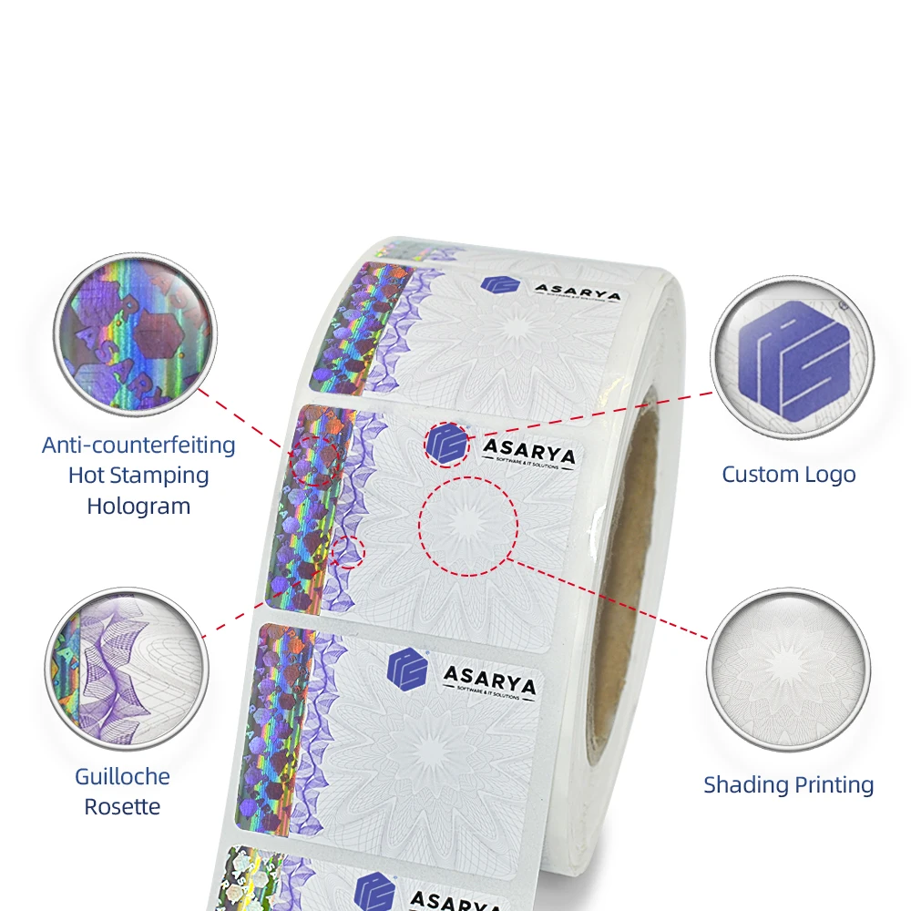 Yiko Custom Security Adhesive Laser Sticker Hologram Tamper Evident ...