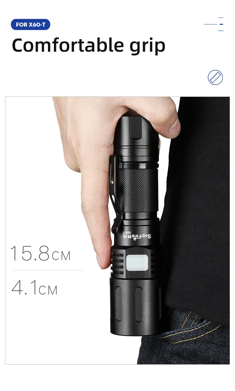 P90 Flashlight 3000 Lumens Zoomable Power Torch Usb Rechargeable ...