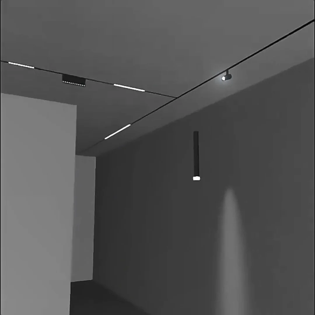 48v Tracklight Rail System Ceiling Hanging Suspended Recessed Dimmable ...