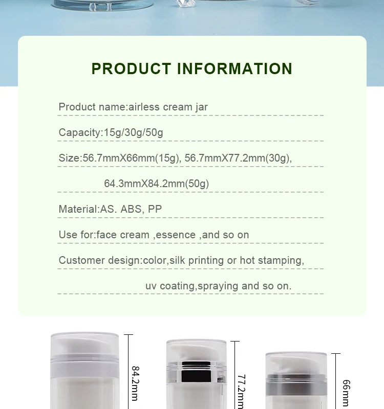 Wholesale Empty 15g 30g 50g Round White Cosmetic Vacuum Acrylic Cream ...