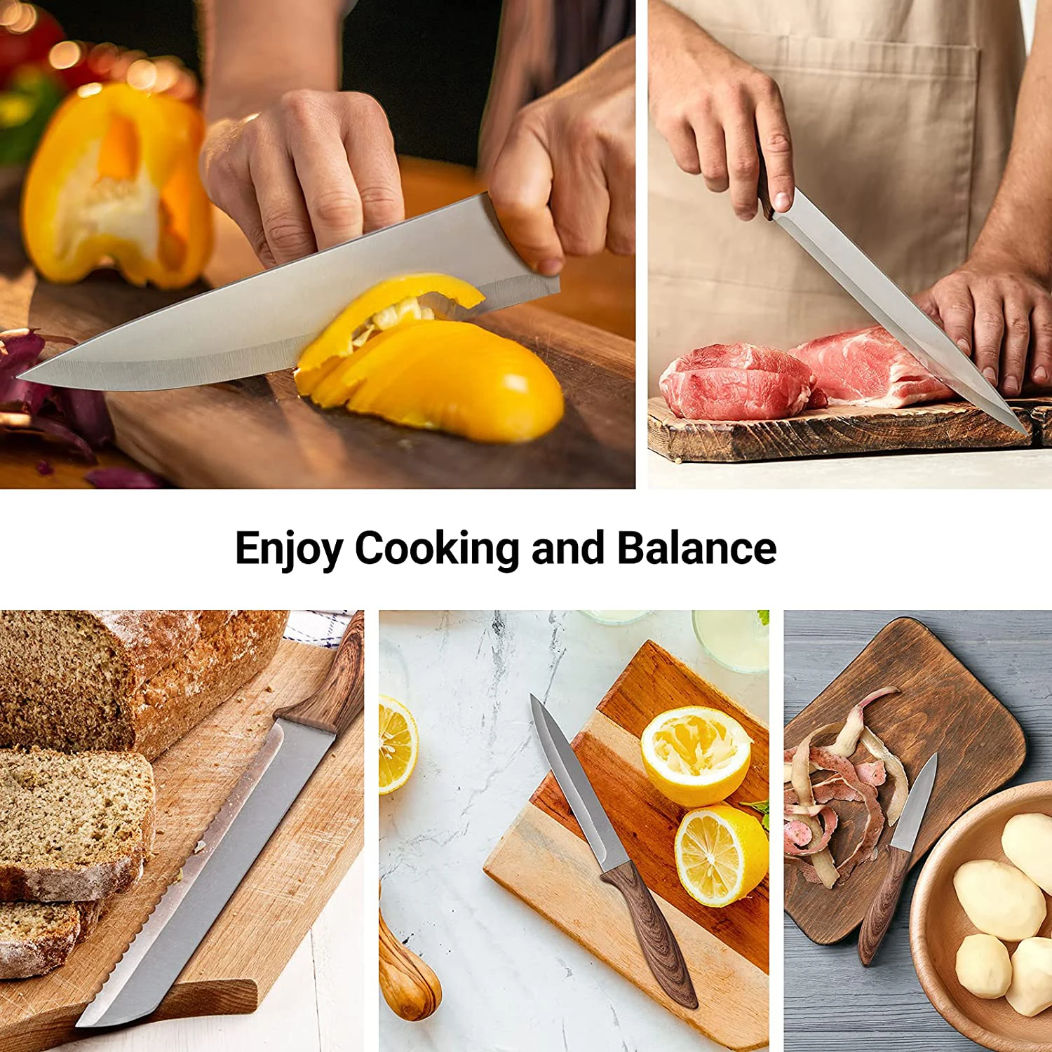 Alibaba.com: 8pcs Damascus Stainless Steel Kitchen Knives with Acrylic ...