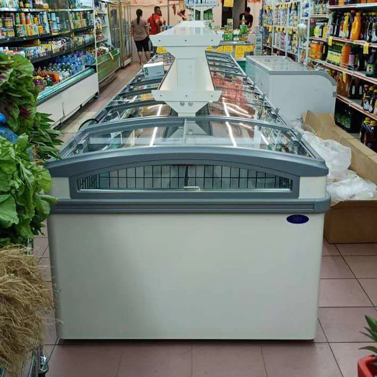 Sliding Glass Freezer Island Chest Freezer For Fish Chicken Fish ...