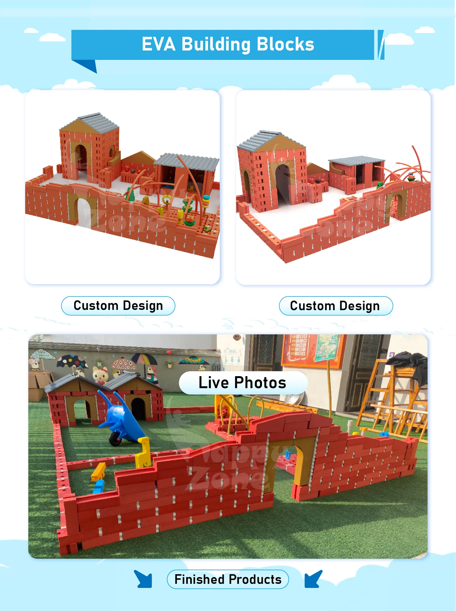 Commercial Eva Foam Soft Blocks Kids Educational Toys Large Building ...