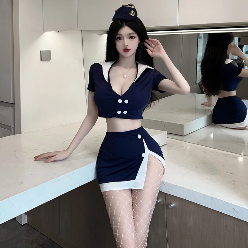 Sexy Stewardess Stewardess Costume Mature Women Flight Attendant