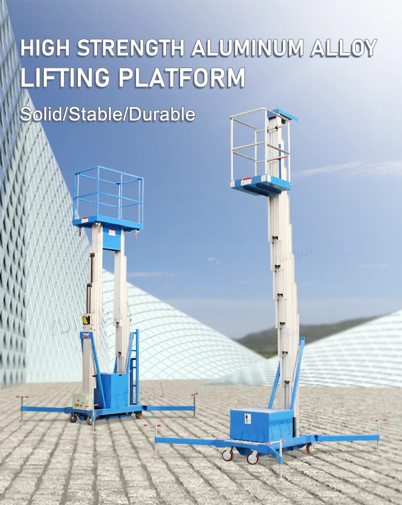 Double Mast 8m 200kg Aluminum Alloy Mobile Electric Lift Platform ...