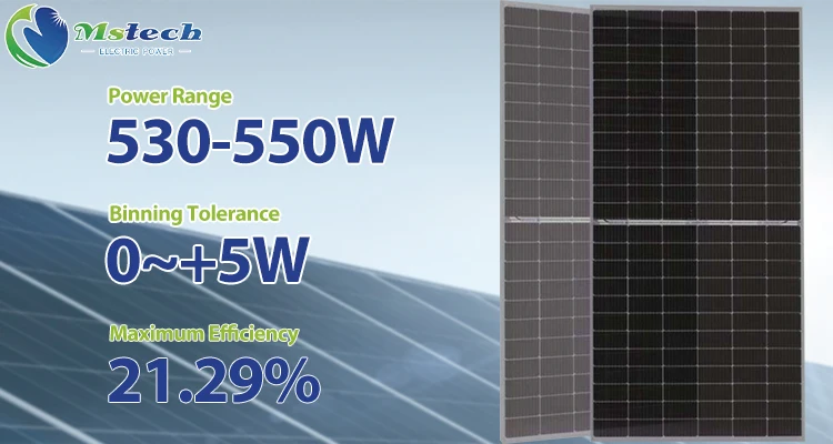 Mstech Solar Bifacial Panneau Solaire 530w 535w Placa Solar 540w 545w 550 Watts Dual Glass Solar ...