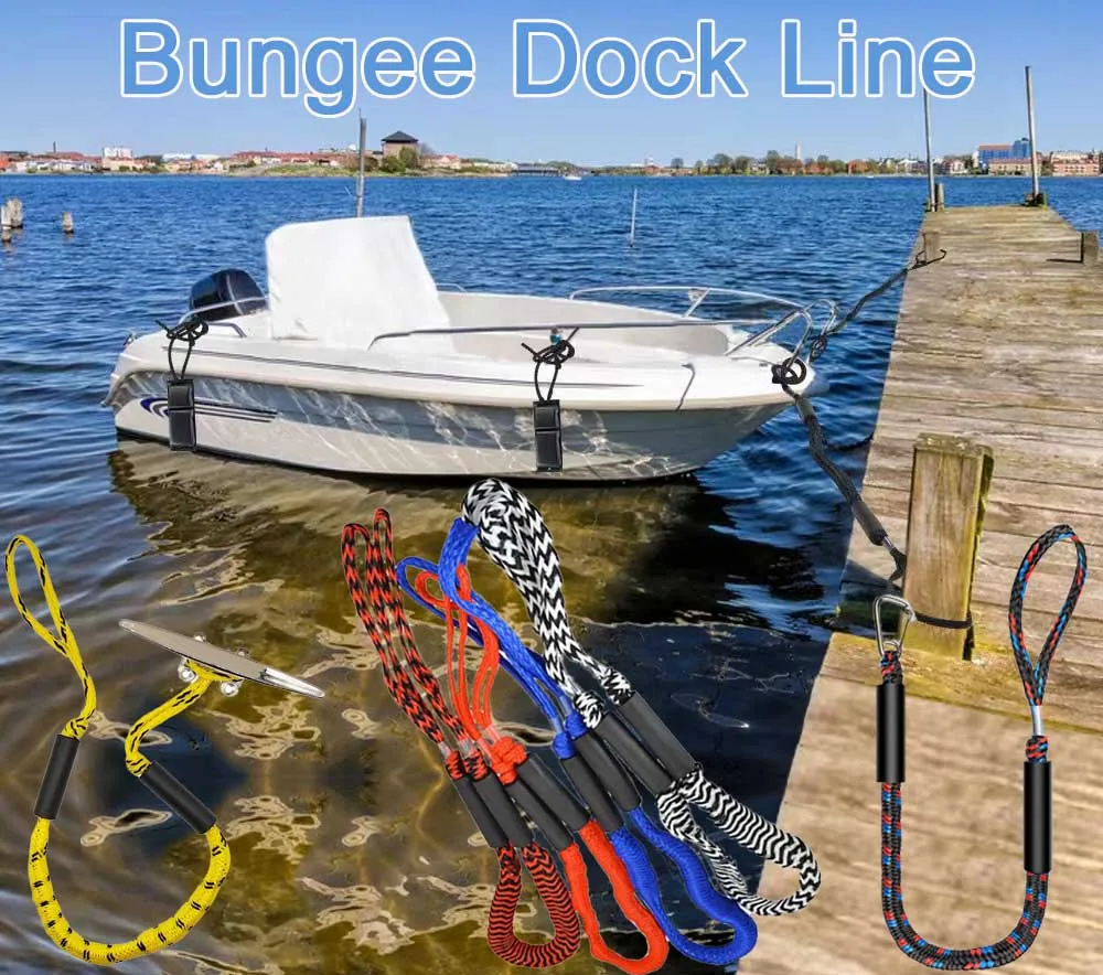 Hot Sales PP Bungee Dock Line for Boats Multi-Size Marine Rope Kayak ...