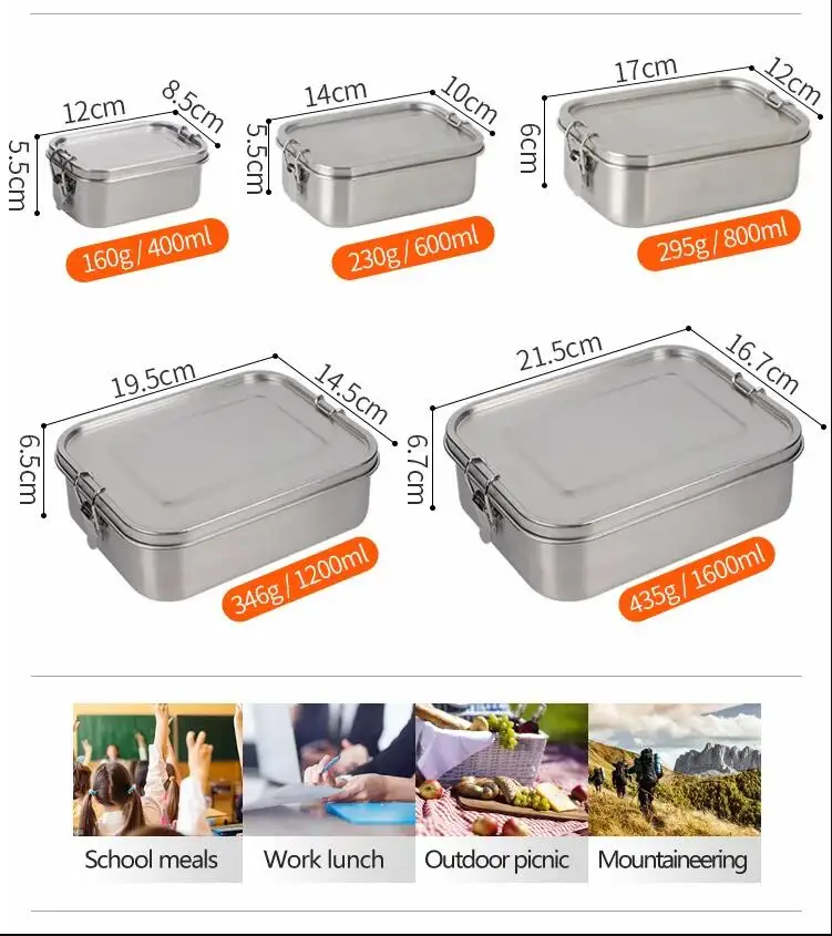 Stainless Steel Cylinder Camping Food Storage Container Stainless Steel ...