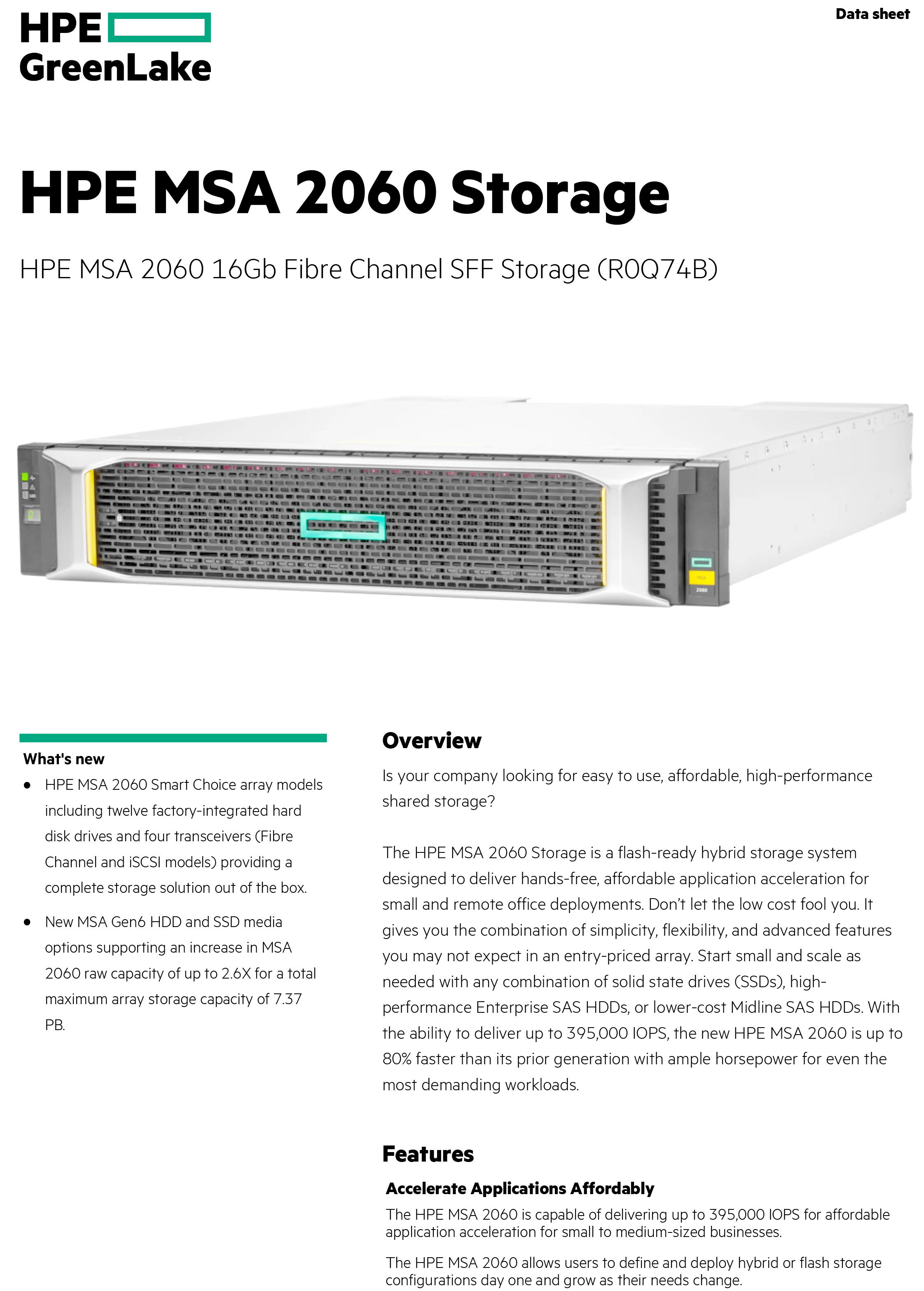 MSA 2060 16Gb FC SFF SAN Storage Dual Controller Enterprise Storage ...