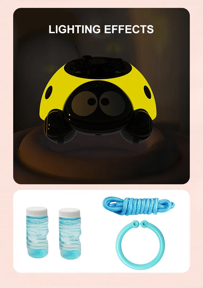 Electric Beetle Bubble Machine Toy Children Cartoon Ladybug Bubble ...