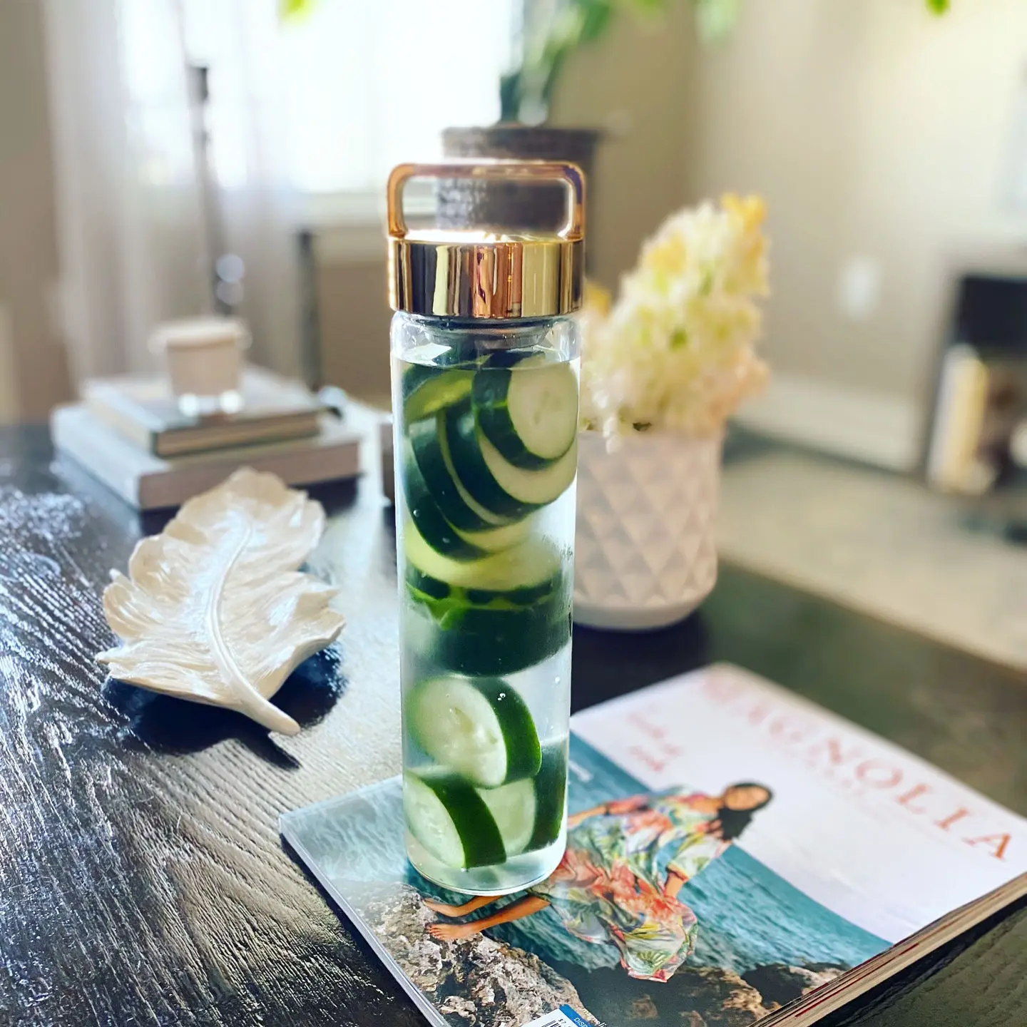 24oz Reusable Detox Water Bottle Fruit Infuser Water Bottle Glass Water ...