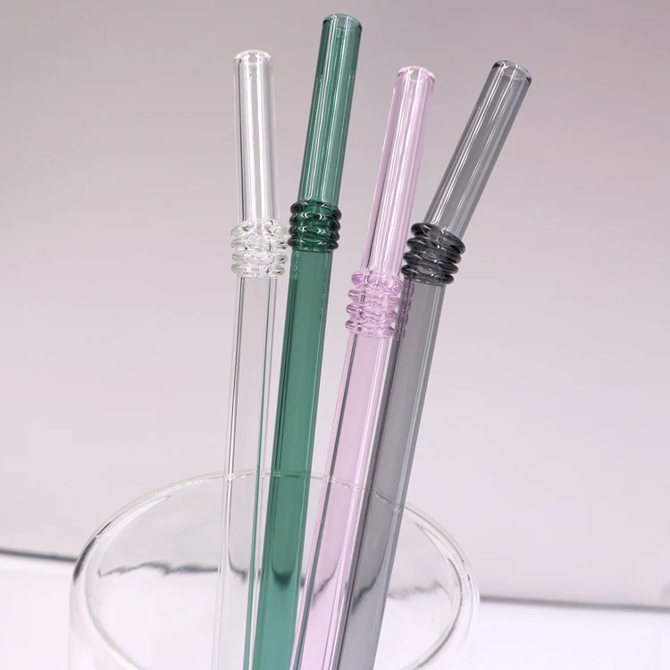 Eco Friendly Reusable Borosilicate Colorful Bendy Spiral Glass Drinking ...